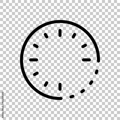 Timer In Circle Simple Clock Or Watch Time Icon Black Editable Linear Symbol On Transparent