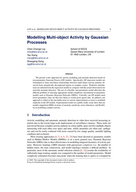 pdf modelling multi object activity by gaussian processes