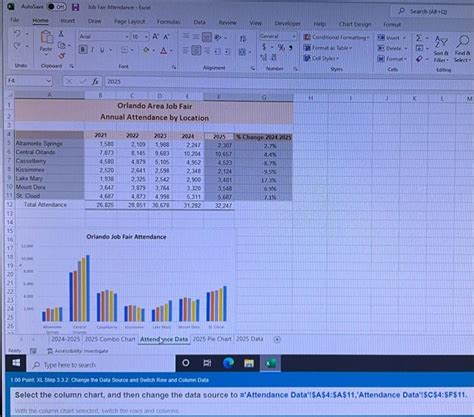 Select The Column Chart And Then Change The Data Chegg Com