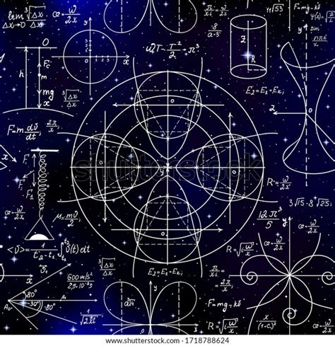 Beautiful Vector Seamless Pattern Mathematical Figures Stock Vector Royalty Free