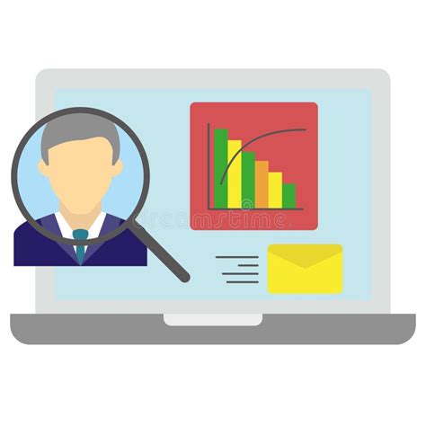 Business Data Graph On Laptop Icon Vector Stock Vector Illustration Of Business Icon 308371380