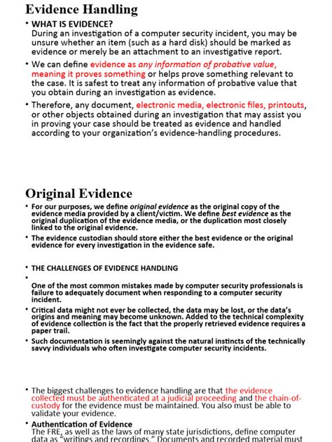 Evidence Handling Pdf Backup Authentication