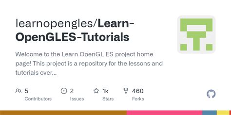 GitHub Learnopengles Learn OpenGLES Tutorials Welcome To The Learn OpenGL ES Project Home