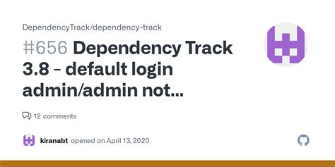 Dependency Track 38 Default Login Adminadmin Not Working · Issue 656 · Dependencytrack