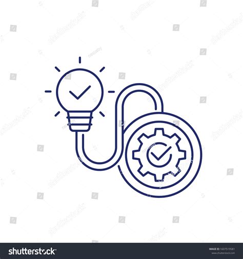 Implementation Ideas Execution Line Icon Stock Vector Royalty Free