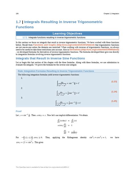 Sec17 Pdf Trigonometric Functions Integral
