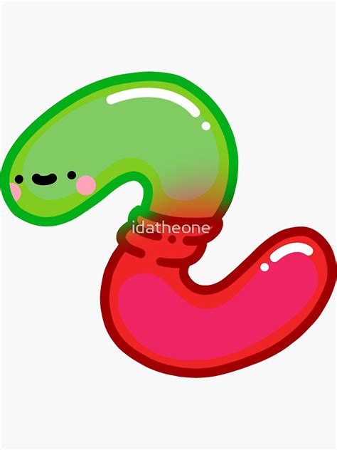 Strawberry Raspberry Gummy Worm Sticker For Sale By Idatheone Redbubble