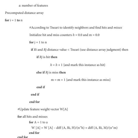 MultiSURF Algorithm Pseudocode Flow Display Diagram Download