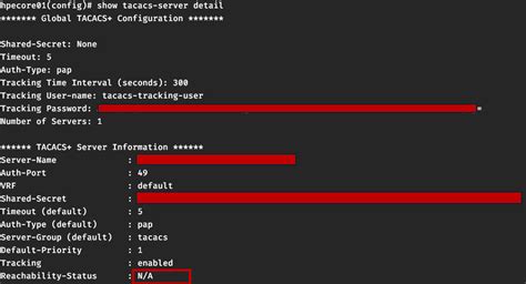 radius and tacacs server unreachable 8325 aruba switch wired