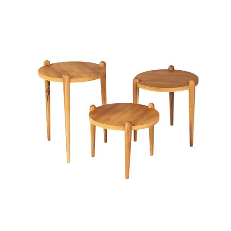 Mesa Lateral Faenza Madeira Conjunto Lounges Festas