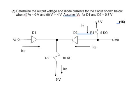 Solved C Determine The Output Voltage And Diode Currents Chegg