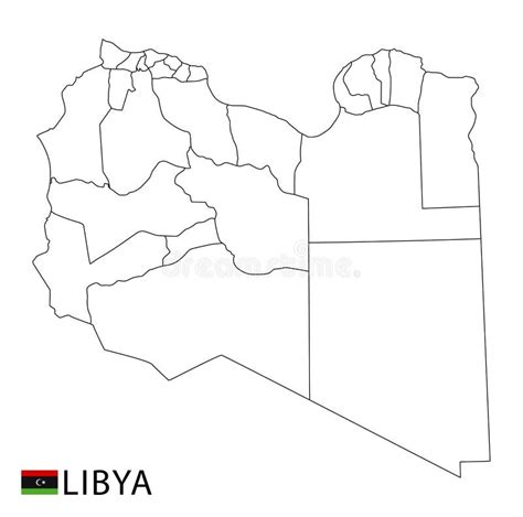 Libya Map Black And White Detailed Outline Regions Of The Country