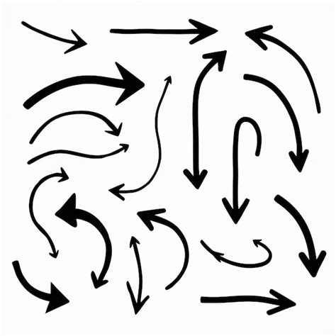 Premium Vector Assortment Of Dynamic Black Arrows Varied In Direction