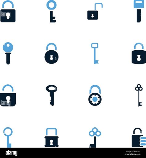 Lock And Key Icon Set For Web Sites And User Interface Stock Vector Image Art Alamy