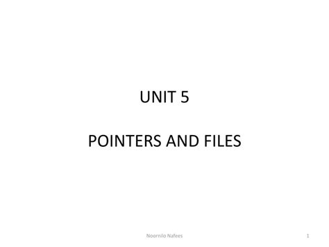 Unit 5 Pointers And Files Ppt Download