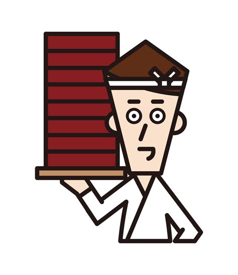 서빙을 제공하는 요리사 남성의 그림 무료 일러스트 소재집 Kukukeke