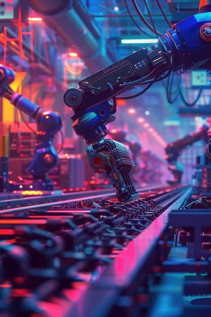 Premium Photo Precision Assembly Line Robotic Arms