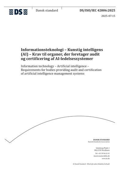 DS ISO IEC 42006 2025 Information Technology Artificial Intelligence Requirements For
