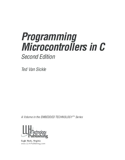 Pdf Programming Microcontrollers In C ~ Van Sickle