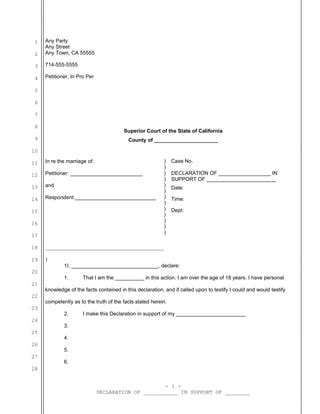 Sample California Declaration Doc
