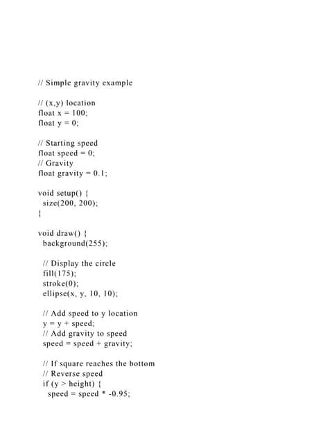 simple gravity example x y locationfloat x 100 docx