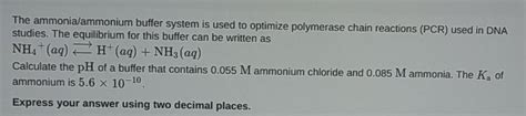 Solved The Ammoniaammonium Buffer System Is Used To