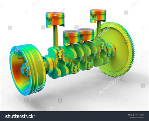 3d Rendering Crank Shaft Finite Element Stock Illustration 1378742879 Shutterstock
