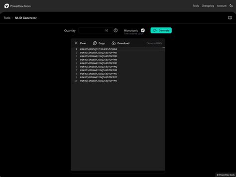 ULID Generator PowerDev Tools