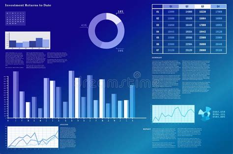 Business Interface With Graphs And Data Stock Illustration Illustration Of Generated