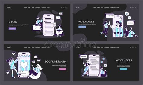Email Video Calls Social Networking And Instant Messaging Through Smartphones Stock Vector