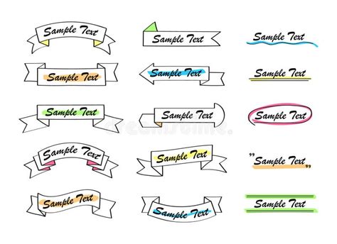 Text Title Frame Vector Set In Doodle Style Sketch Border Simple Quote Text Box In Hand Drawn