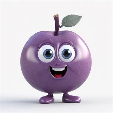 Premium Ai Image Cute 3d Plum Character