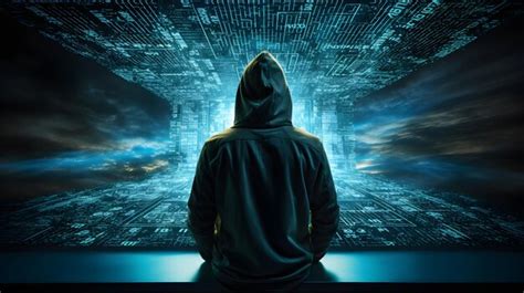 Premium Ai Image Hacker Breaching Computer Network Security