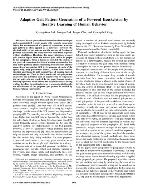 adaptive gait pattern generation of a powered exoskeleton by iterative