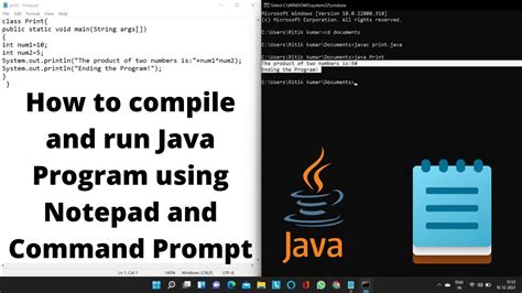 How To Compile And Run Java Program Using Notepad And Command Prompt Youtube
