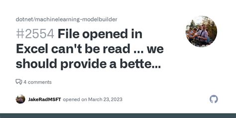 File Opened In Excel Cant Be Read We Should Provide A Better Error