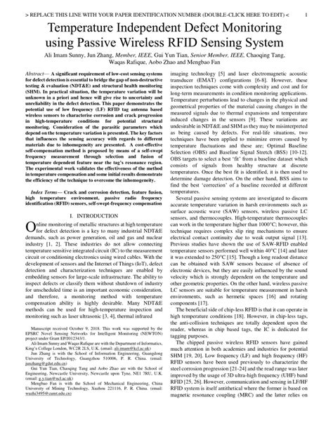 Pdf Temperature Independent Defect Monitoring Using Passive Wireless