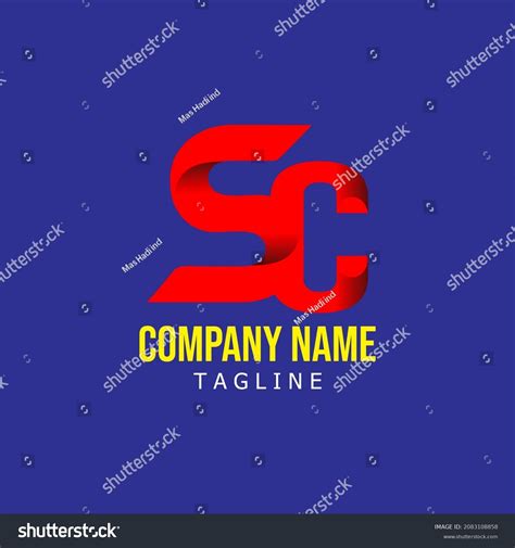 Blue S C Initial Letter Logo Stock Vector Royalty Free 2083108858