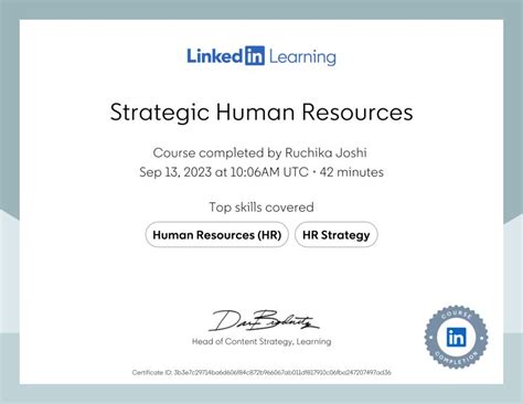 Ruchika Joshi On Linkedin Certificate Of Completion
