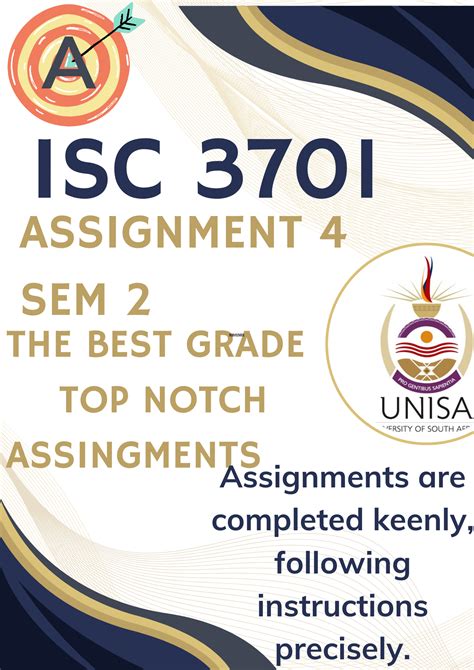 Isc3701 Assignment 4 Portfolio Complete Answers Semester 2 2025 Due 30 September 2025 100