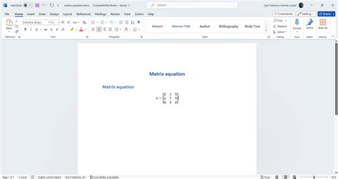 Display Matrix In Quarto For Docx Rendering Stack Overflow