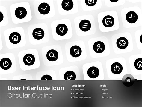 User Interface Icon Set Circular Outline Graphic By Moonstd · Creative Fabrica