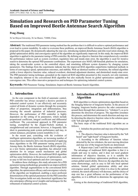 pdf simulation and research on pid parameter tuning based on improved