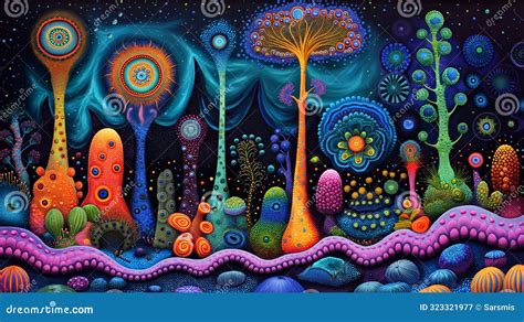 Vibrant Abstract Organic Structures With Bold Colors And Intricate