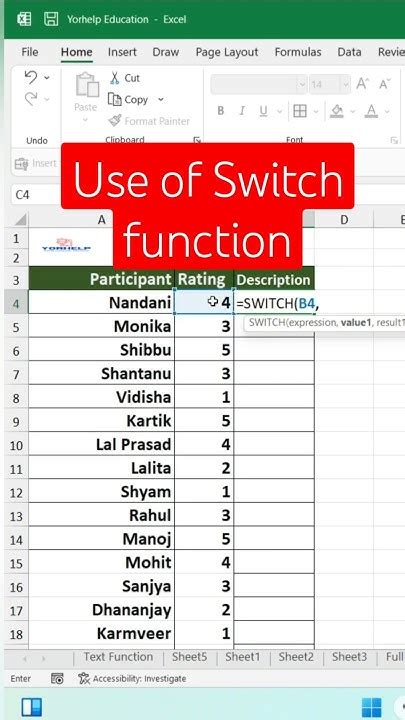 use of switch function excel tips and tricks excelfunctions excel