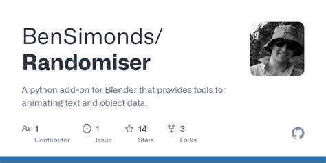 GitHub BenSimonds Randomiser A Python Add On For Blender That Provides Tools For Animating