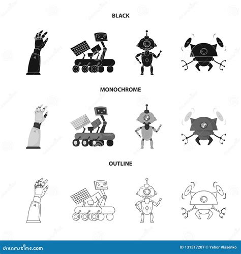 Isolated Object Of Robot And Factory Logo Set Of Robot And Space Vector Icon For Stock Stock