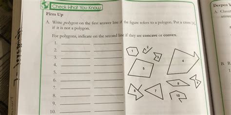 Solved Check What You Know Firm Up A Write Polygon On The First Answer Line If The Figure