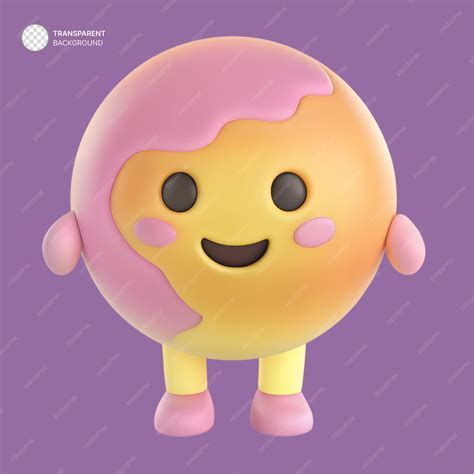 Premium Psd Psd 3d Cute Cartoon Abstract Character Earth