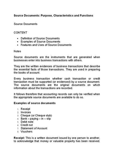 Source Documents Meaning Featutes And Types Source Documents